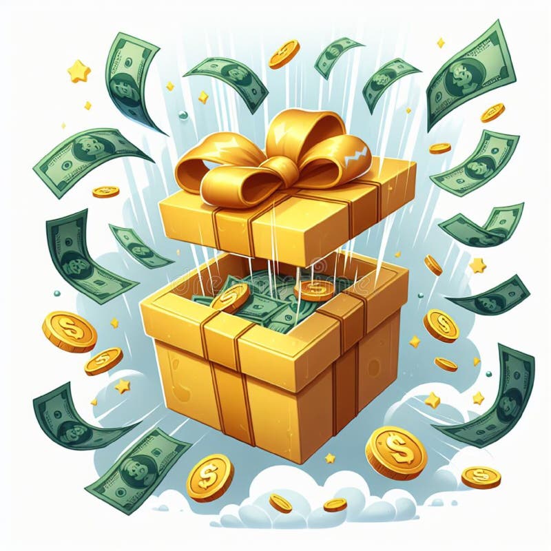 Gift box and coins stock photo. Image of coins, gift - 299298750