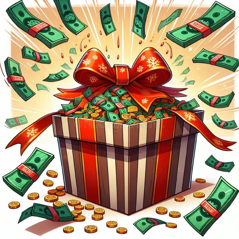 Gift box and coins stock photo. Image of coins, promo - 299298692