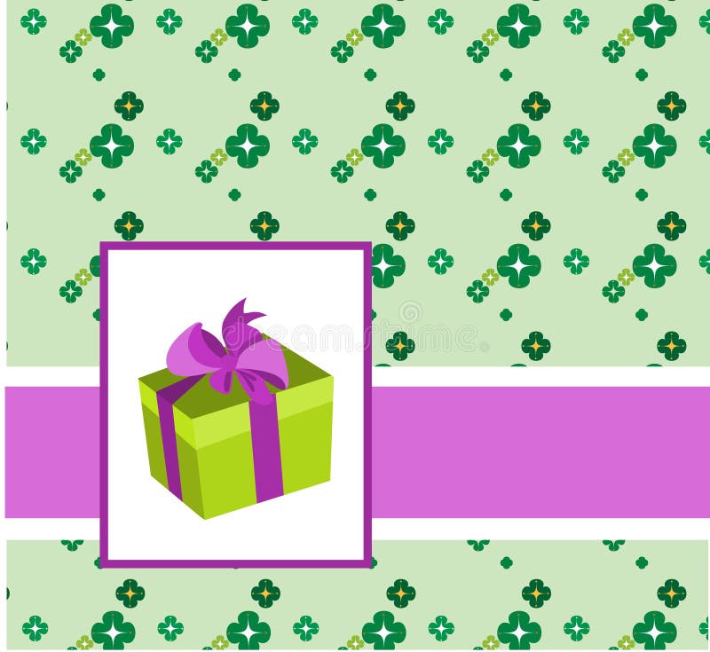 Gift Box on Colorful Birthday Card Stock Illustration - Illustration of ...