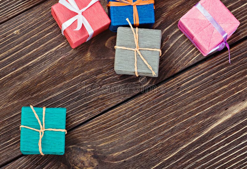 Gift Box in a Colorful Package Stock Photo - Image of blackboard, green ...