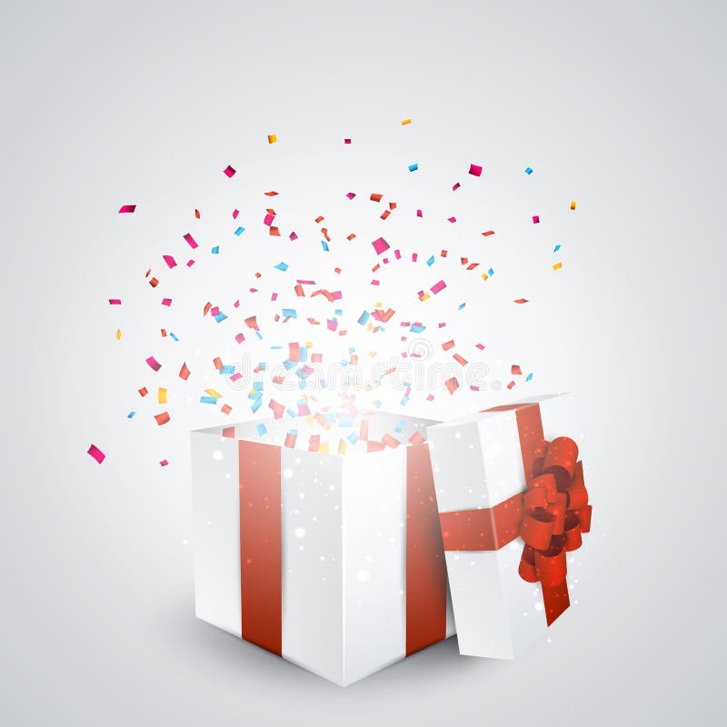 Gift box with confetti stock vector. Illustration of christmas - 57529913