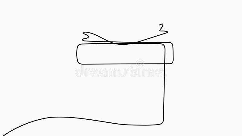 Gift Box Continuous Line Drawing Animation Video. Stock Video - Video ...