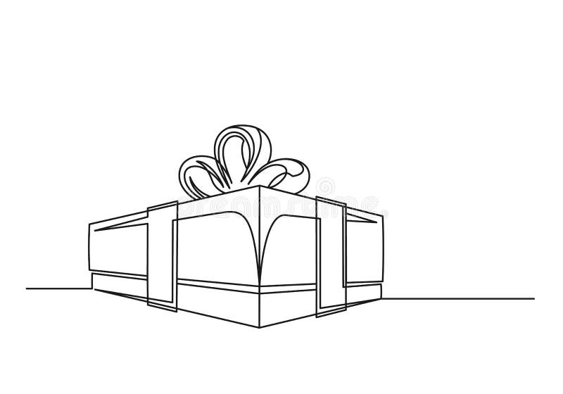 One Line Drawing Gift Box Stock Illustrations – 463 One Line Drawing ...
