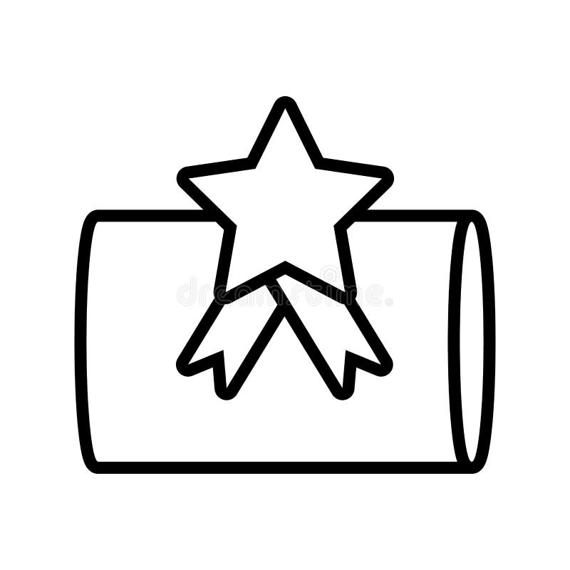 Gift Box Cylinder Star Ribbon Outline Stock Illustration - Illustration ...