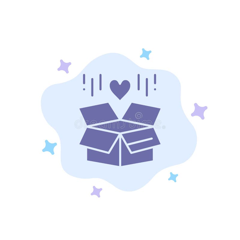 Gift, Box, Delivery, Surprise Blue Icon on Abstract Cloud Background ...