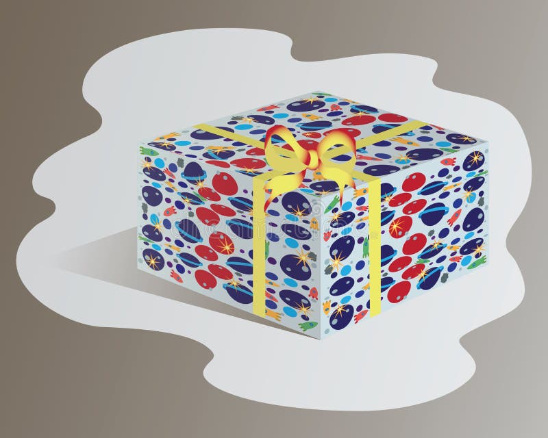 Gift Box. Design for Children Stock Vector - Illustration of rockets ...