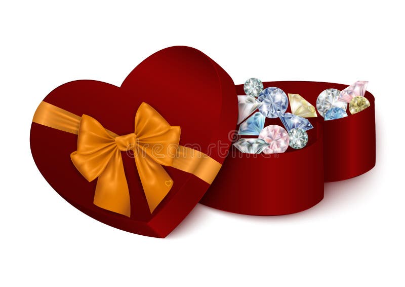 Gift box with diamonds stock vector. Illustration of colorful - 98363624