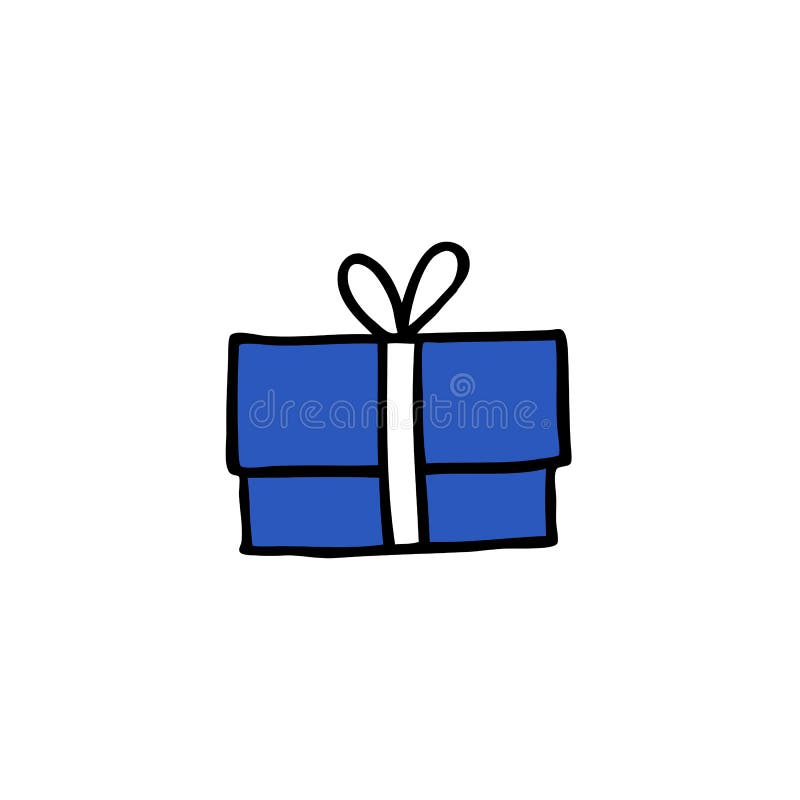 Gift box doodle icon stock illustration. Illustration of happy - 179465440