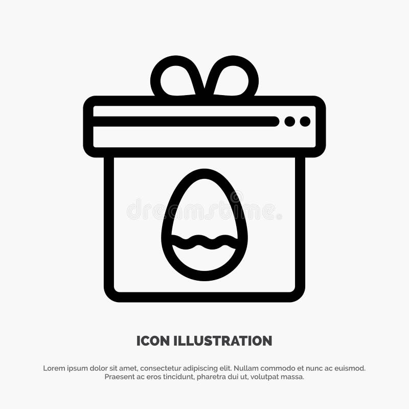 Gift, Box, Egg, Easter Line Icon Vector Stock Vector - Illustration of ...