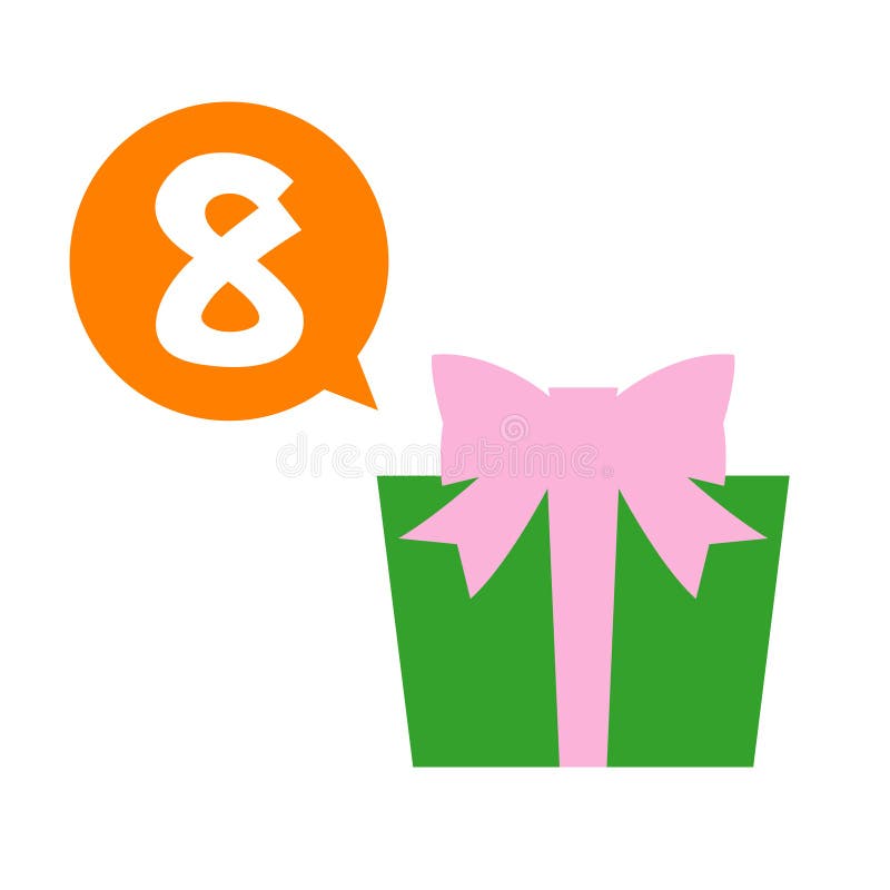 Gift Box, Eight, Illustration Stock Illustration - Illustration of ...