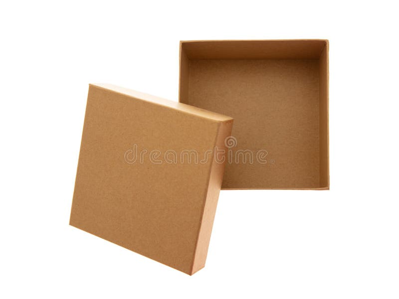 Gift Box Empty with Open Lid Isolated White Background, Top View Stock ...