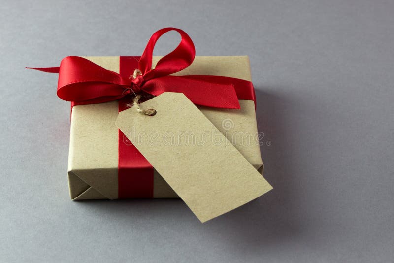Gift box with empty tag stock photo. Image of boxes, presents - 62845042