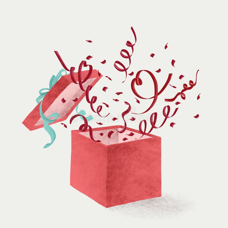 Gift Box Exploding with Ribbons. Valentine S Day Concept Stock Image ...