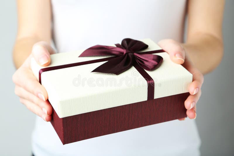 Gift box stock image. Image of holding, present, festive - 50833709