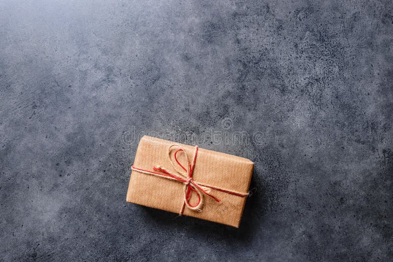 Gift Box, Flat Lay on a Desktop Stock Image - Image of flatlay, wrapped ...