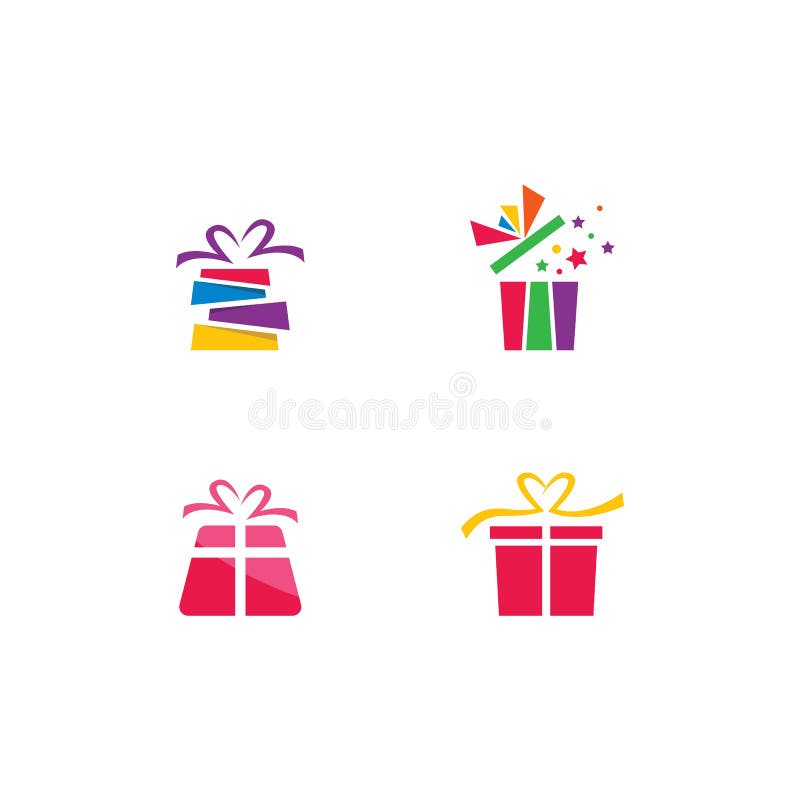 Gift Box, Gift Shop Logo Icon Vector Stock Vector - Illustration of ...