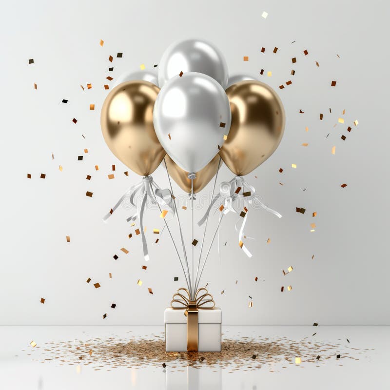 A Gift Box with Gold Glitter and a Gold Ribbon Luxury Theme Stock ...