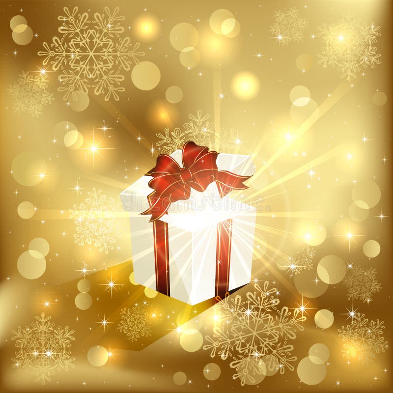 Gift Box on Golden Background Stock Vector - Illustration of abstract ...