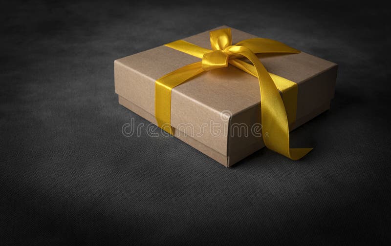 Gift Box with Golden Ribbons. Stock Photo - Image of friday, packing ...