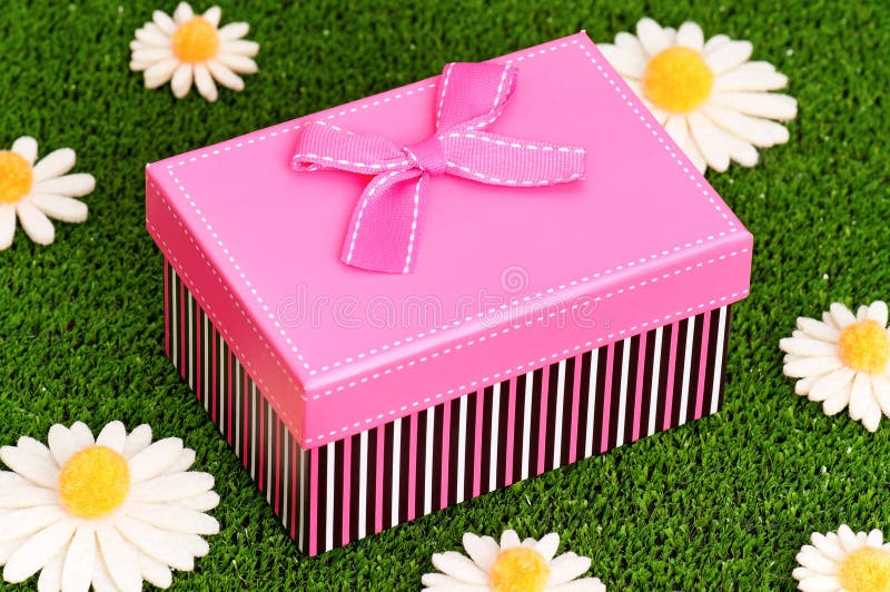 Gift box on grass stock image. Image of festive, decorative - 28121815