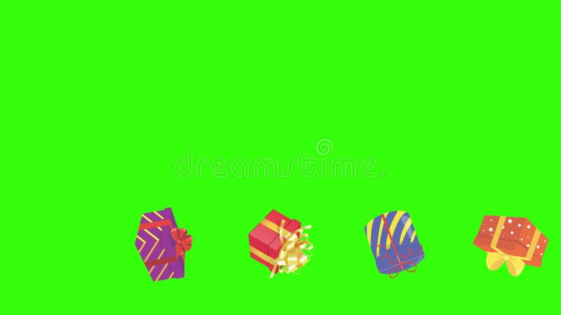 Gift Box Group Animation, Chroma Key, Graphic Source Elements Stock ...