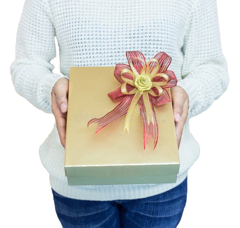 Gift box in hand girls stock photo. Image of celebration - 47720306