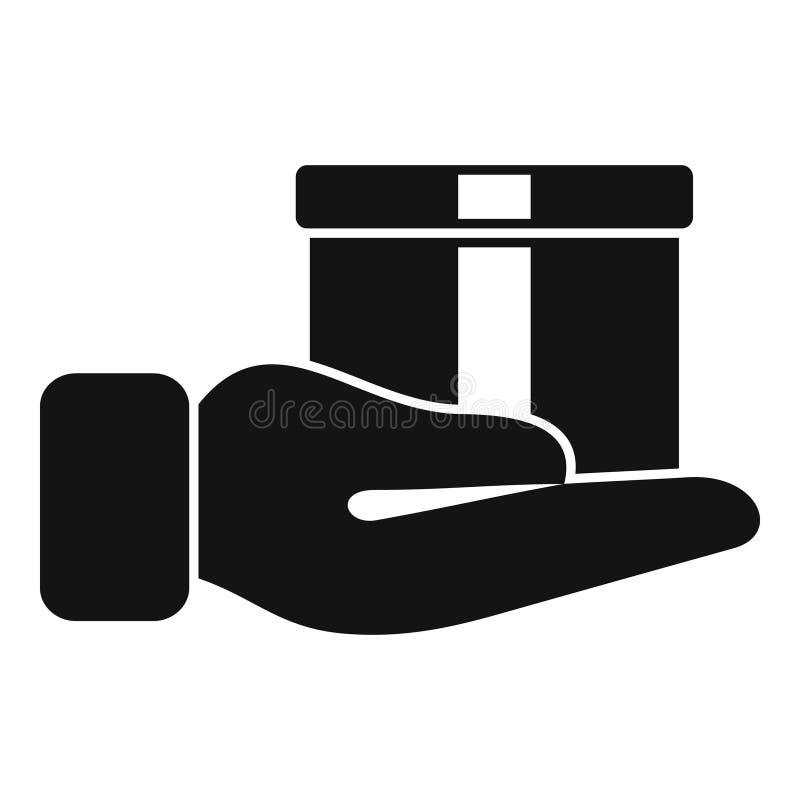 Gift Box on Hand Icon Simple Vector. Package with Ribbon Stock Vector ...