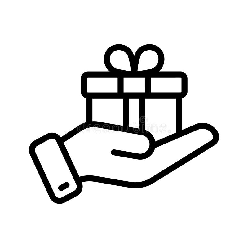 Gift Box on Hand Showing Concept Icon of Giving Gift, Ready To Use ...