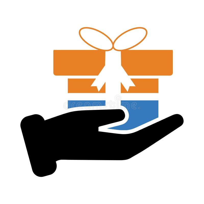 Gift, Box, Hand, Tree, Gift Box on Hand Icon Stock Vector ...