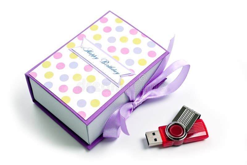 Gift Box for Handmade USB Flash Drives for a Holiday on a White ...