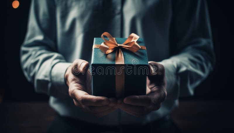 Gift Box Gift Box in Hands Gift Box in Hand Stock Illustration ...