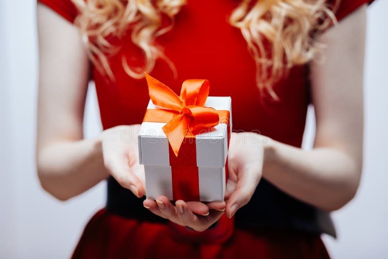 Gift box in hands stock image. Image of present, caucasian - 35545083