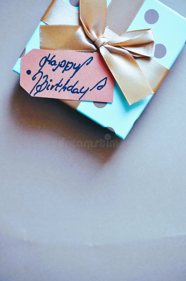 Gift Box with Handwritten Birthday Card Stock Illustration ...
