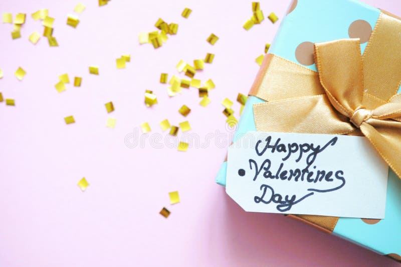 Gift Box with Happy Valentines Day Write Stock Illustration ...