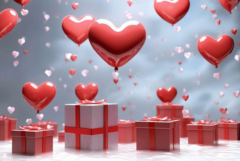 Gift Box with Heart Gift Box with Hearts Stock Illustration ...