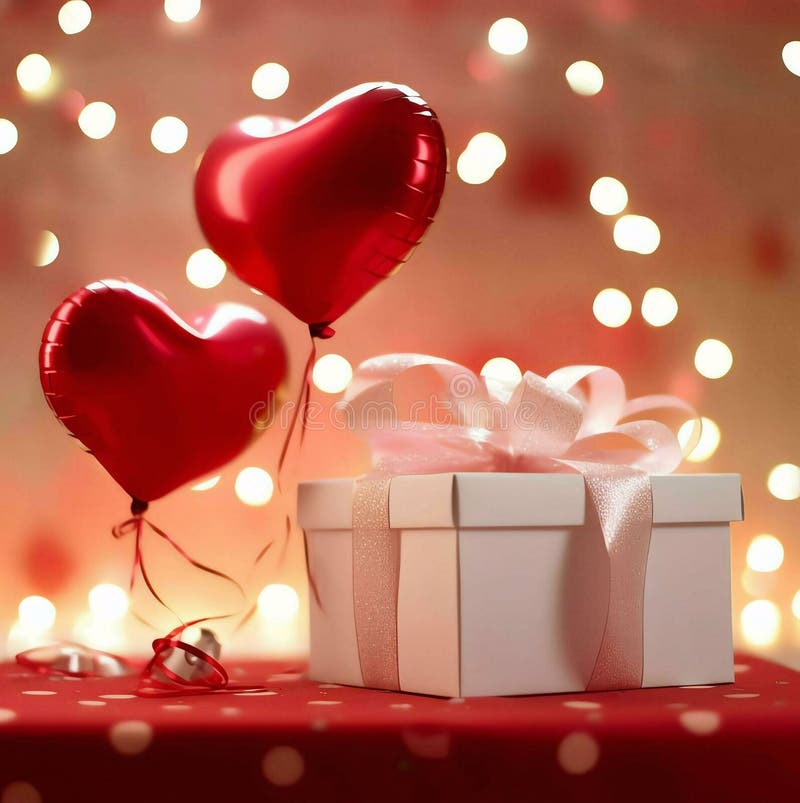 Gift Box and Heart Gift Box with Hearts Gift Box with Heart Stock ...