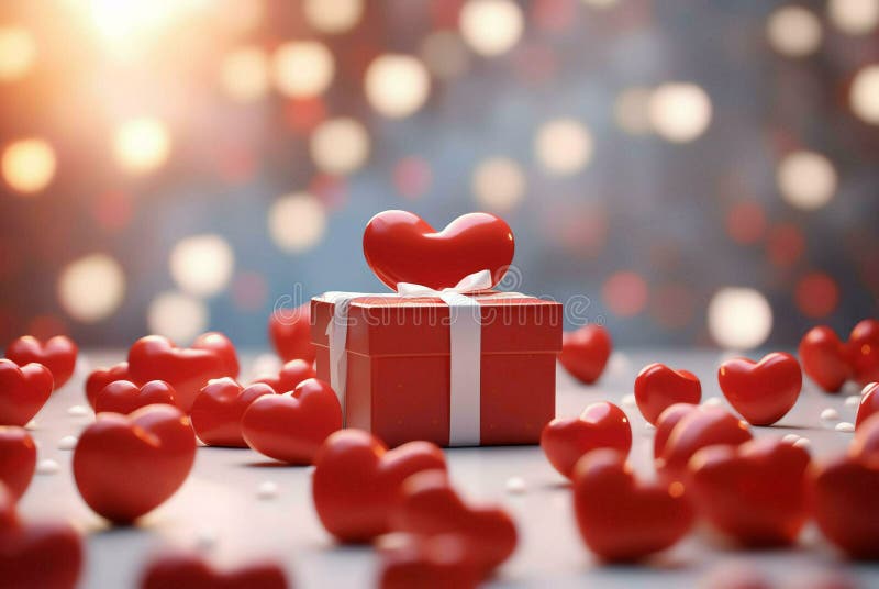 Gift Box with Heart Red Gift Box with Heart Stock Illustration ...