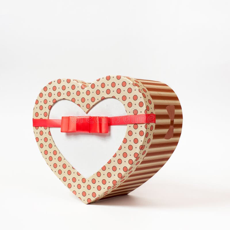 Gift Box in Heart Shape, Isolated on White Stock Image - Image of ...