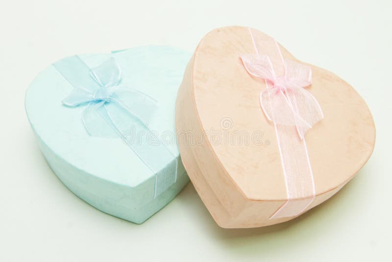 Gift Box - Heart Shape with Ribbon Stock Photo - Image of ribbon ...