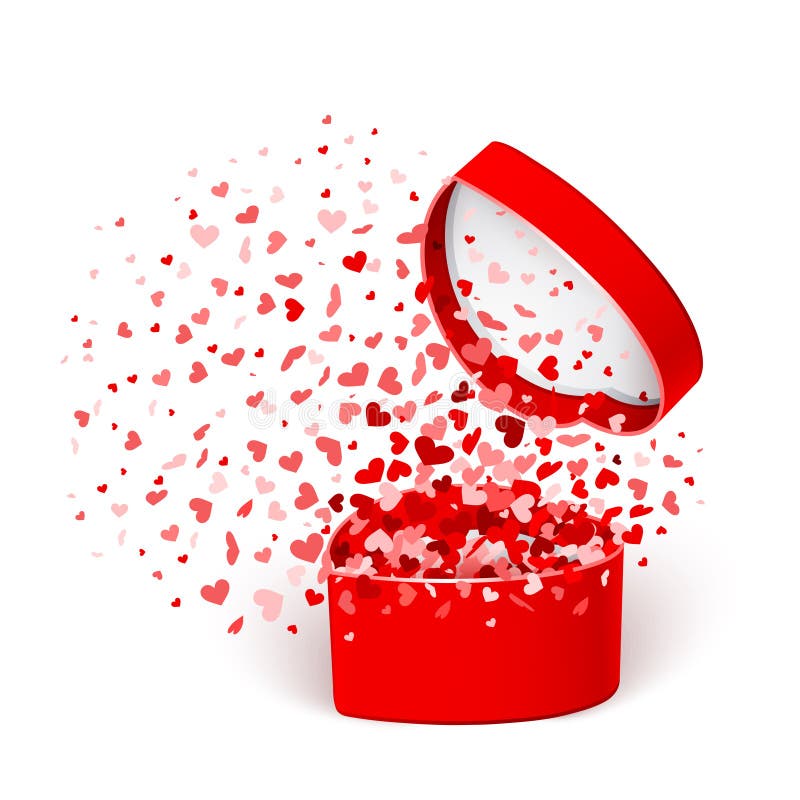 Gift box with hearts stock vector. Illustration of marry - 36950256