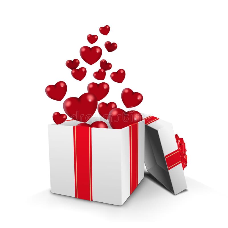 Gift box with hearts stock illustration. Illustration of package - 29215482
