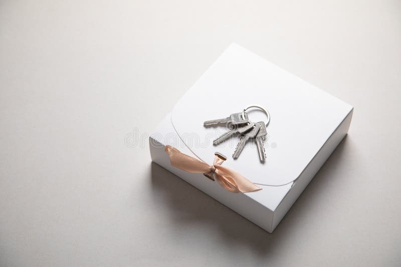 Gift Box with a House Keys. Real Estate Stock Illustration ...