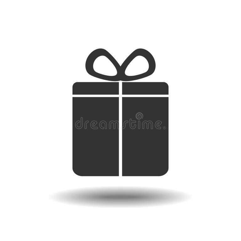 Gift Box. Gift Icon. Black Gift Symbol on White Background Stock ...