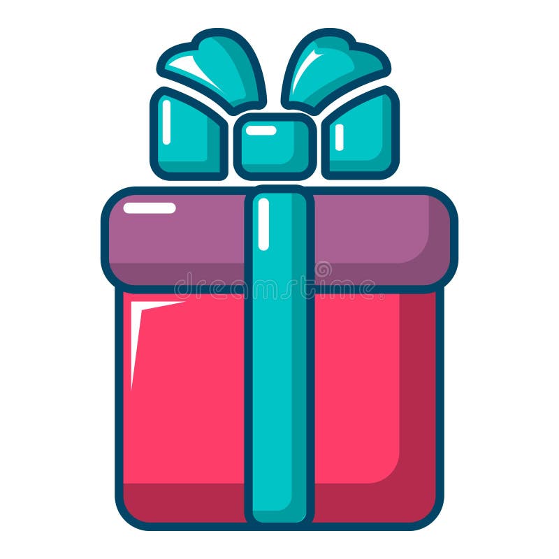 Gift Box Icon, Cartoon Style Stock Vector - Illustration of package ...