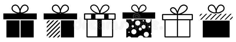 Gift box icon collection stock vector. Illustration of symbol - 259383086