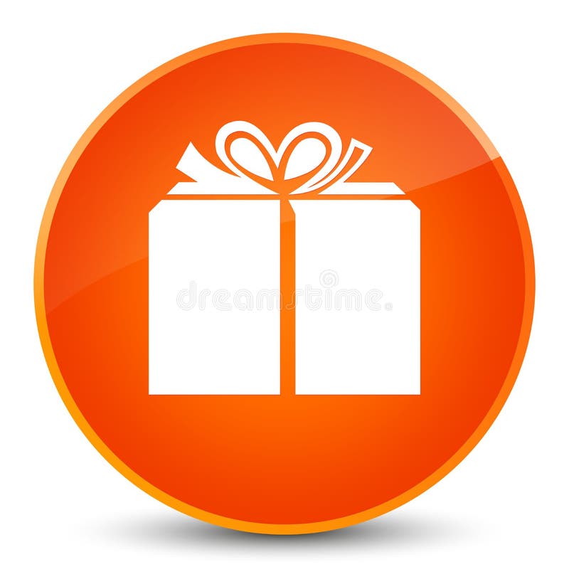 Gift Box Icon Elegant Orange Round Button Stock Illustration ...