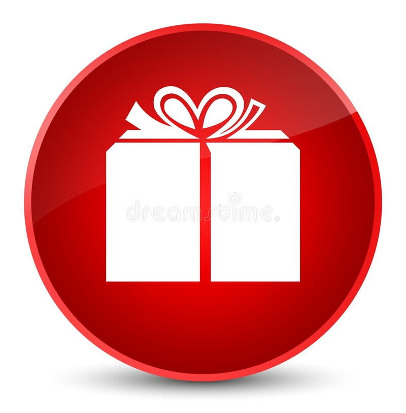 Gift Box Icon Elegant Red Round Button Stock Illustration ...