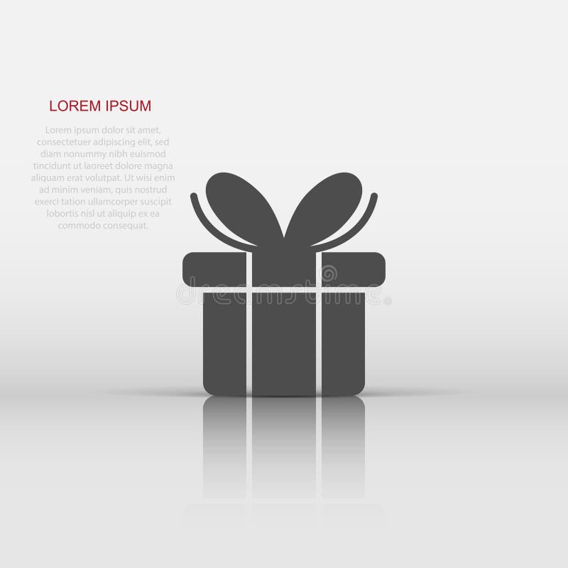 Gift Box Icon in Flat Style. Present Package Vector Illustration on ...