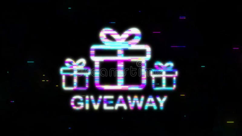 Gift Box Icon Glitch Effect Design Template. Giveaway. Typography ...