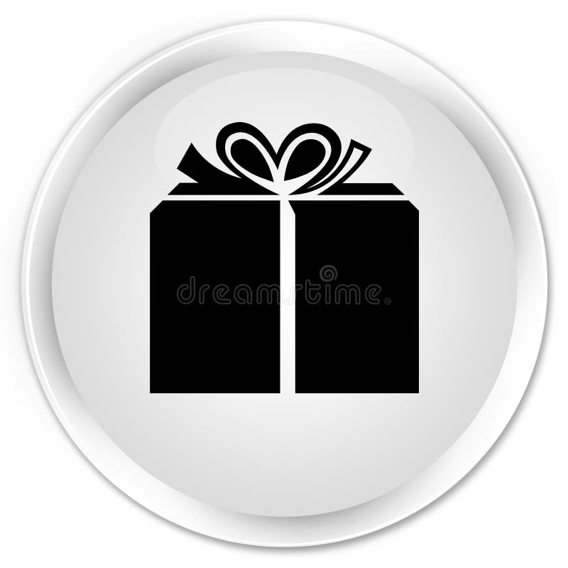 Gift Box Icon Premium White Round Button Stock Illustration ...